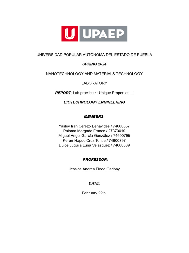 Lab 4 - Unique Properties III | PDF | Hydrophobe | Chemistry