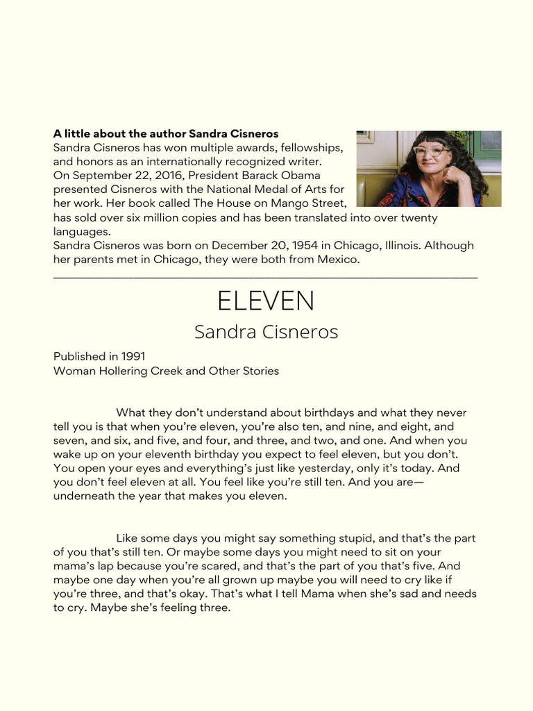 Eleven - Sandra Cisneros | PDF