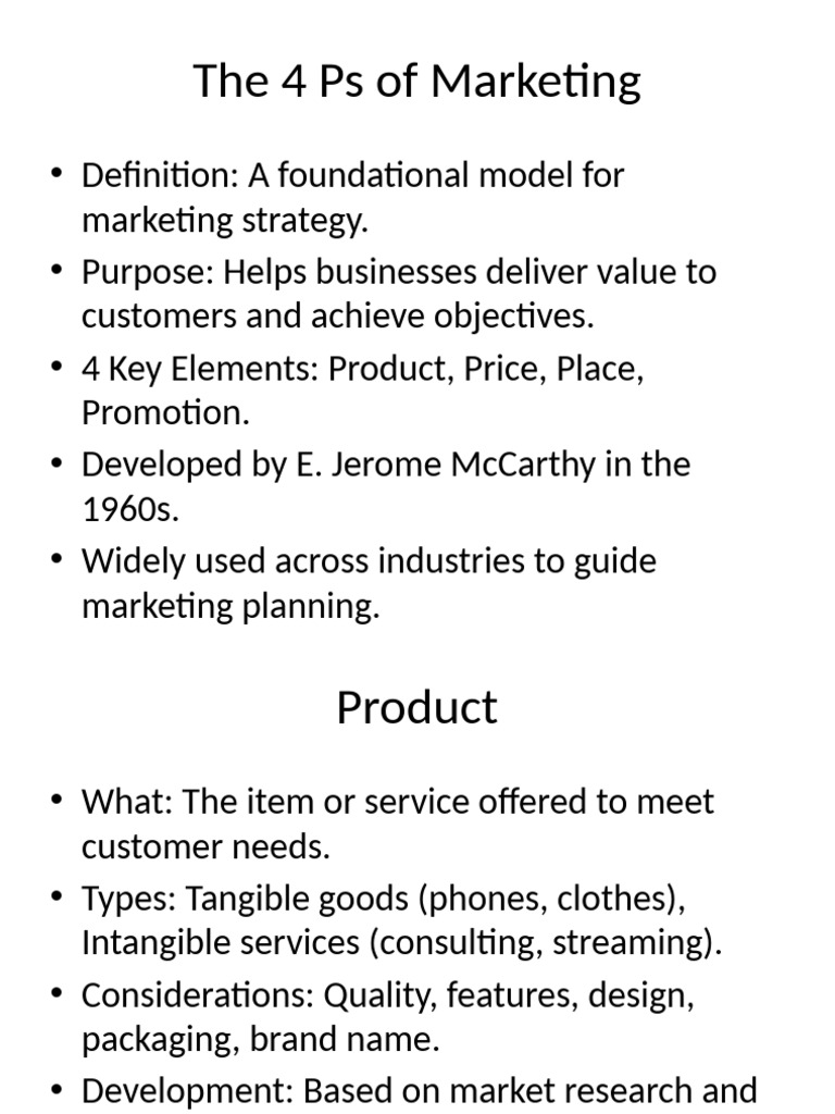 4 Ps Marketing Detailed Presentation | PDF | Marketing | Pricing