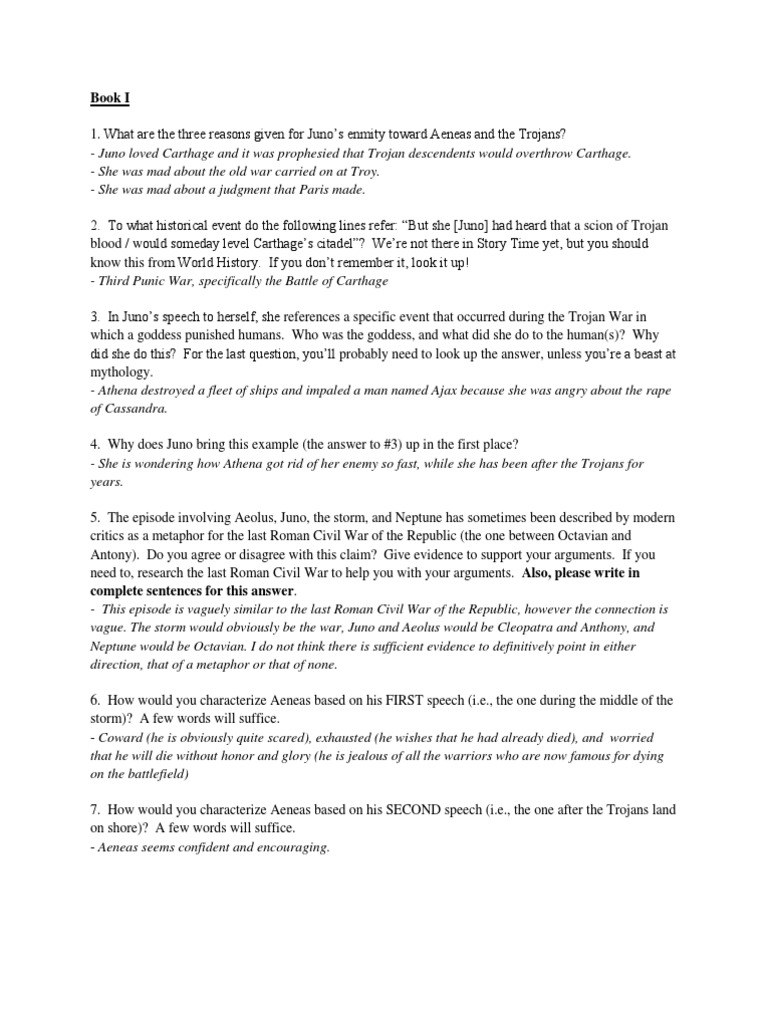 Ancient Epic Study Guide | PDF | Aeneas | Aeneid