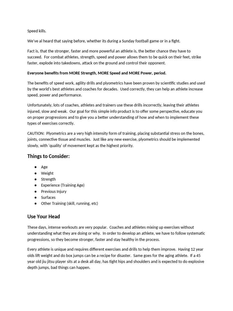 The Benefits of Speed Work | PDF | Foot