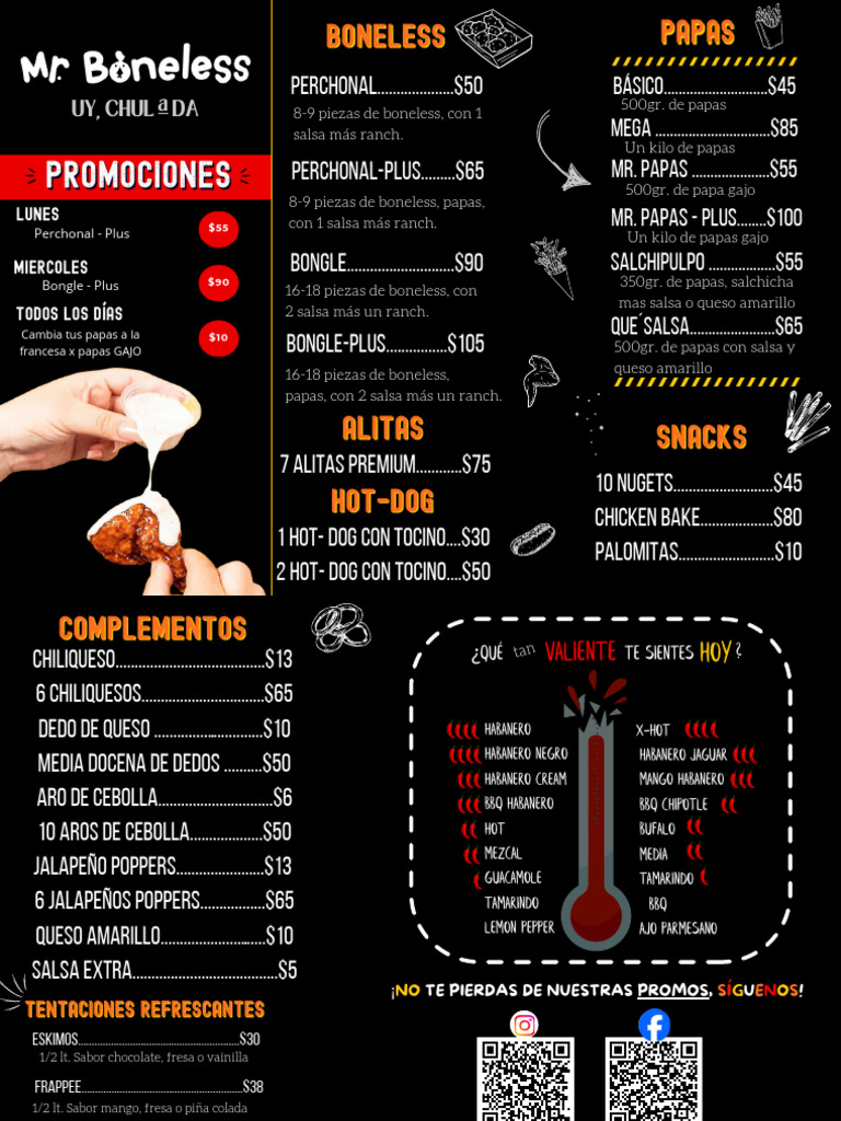 Promociones de Boneless en Mr. Boneless | PDF | Cocina occidental ...