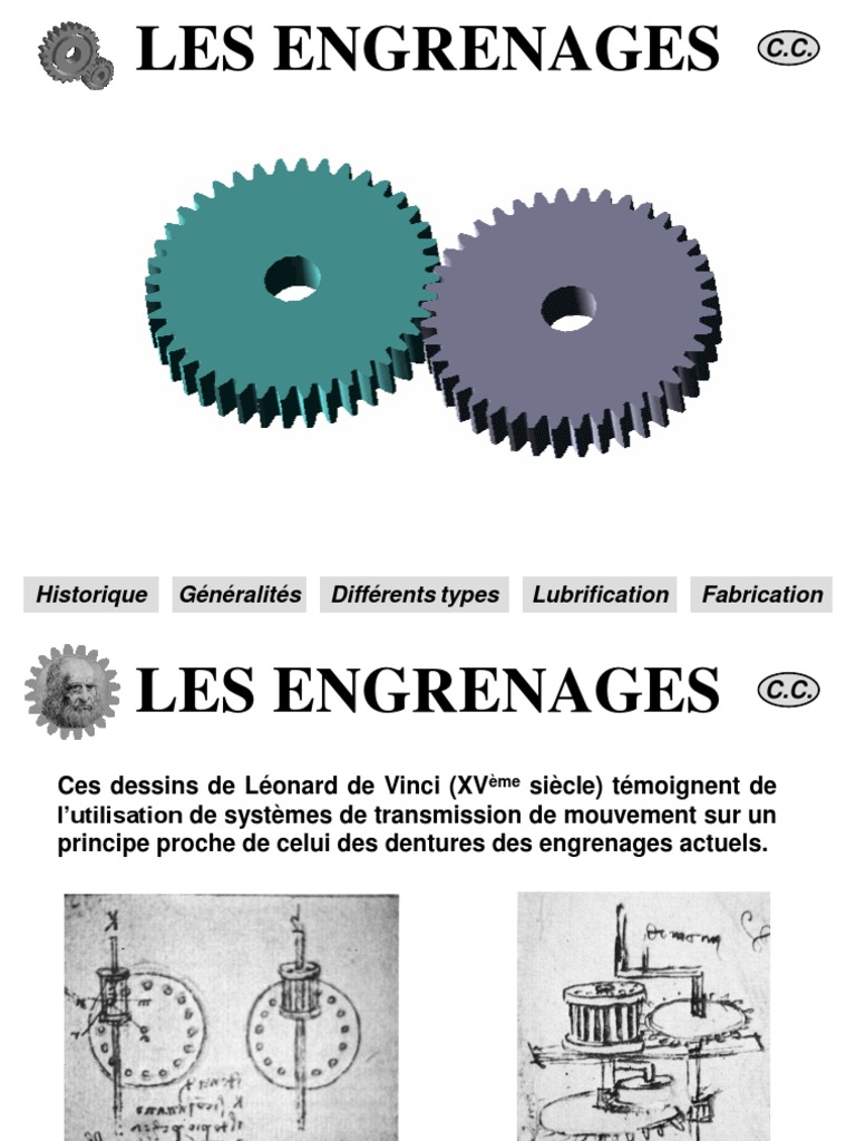 Les Engrenages | PDF | Machine | Ingénierie mécanique