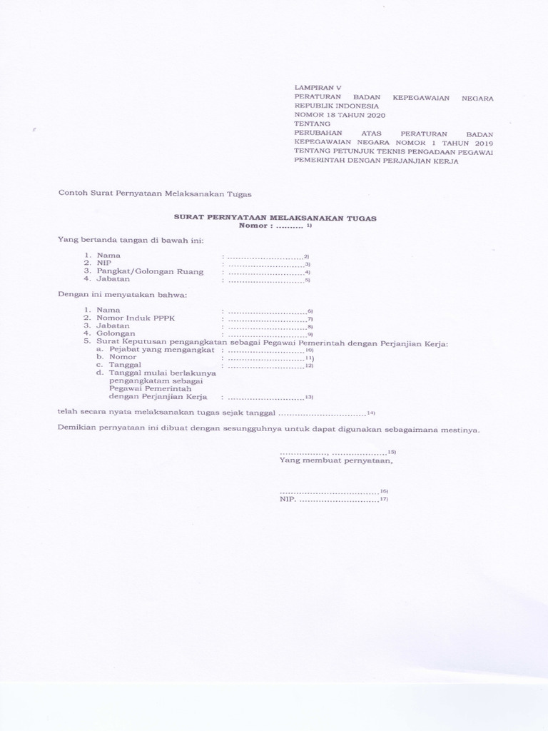 Contoh SPMT PPPK | PDF