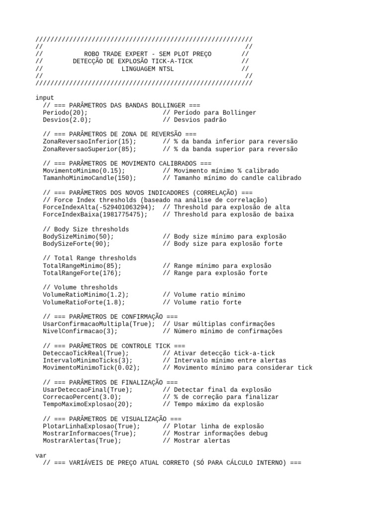 Robô de Trade: Detecção de Explosões Tick-a-Tick | PDF