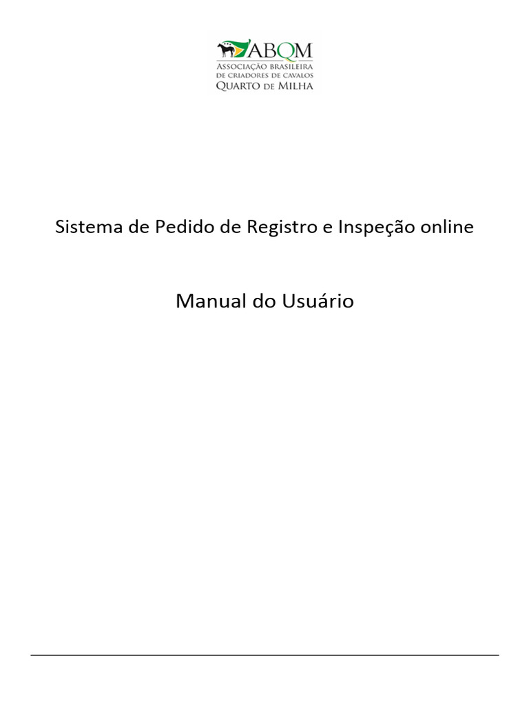 Registro de Cavalos: Sistema Online ABQM | PDF | Internet | Informação