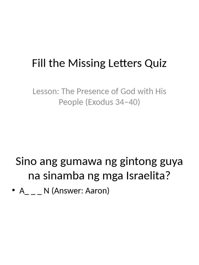 Fill The Missing Letters Quiz | PDF