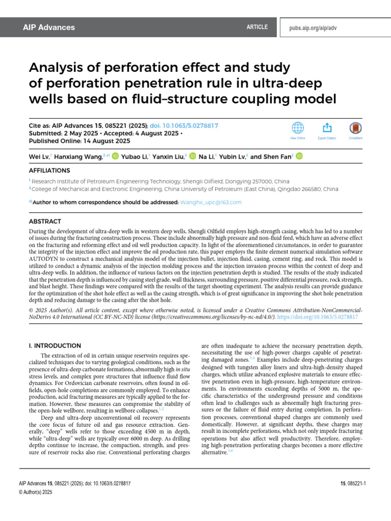 Analysis of Perforation Effect and Study of Perfor | PDF | Deformation (Engineering) | Strength ...