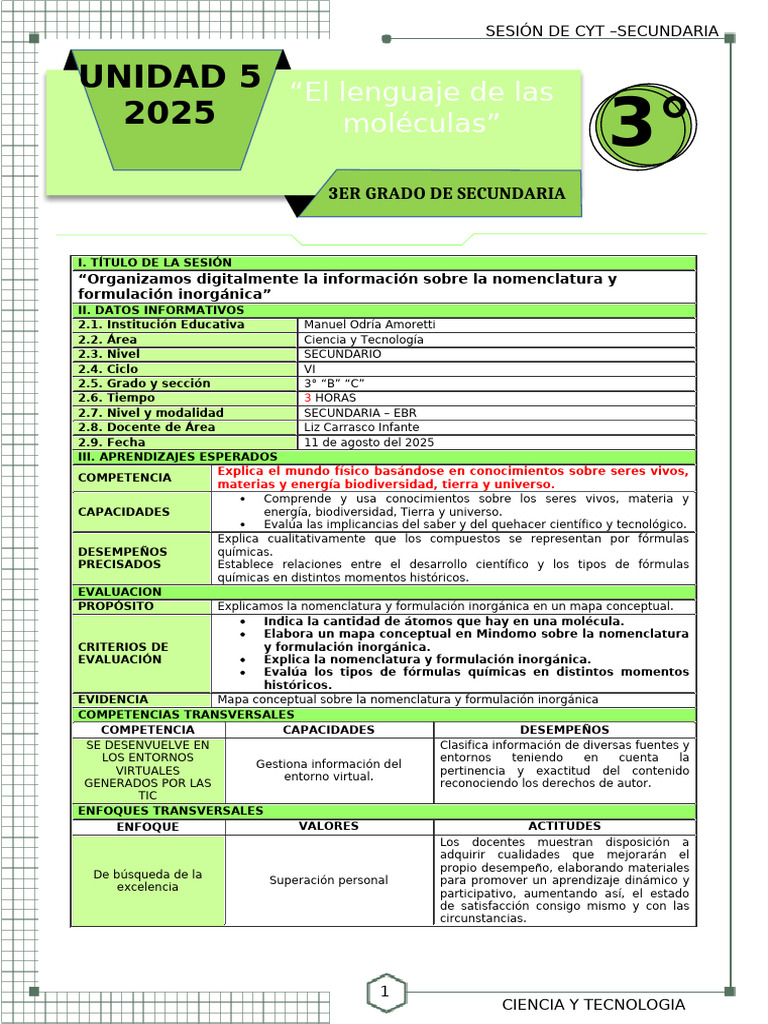 3º Sesion Sem 1 Ses1 Uni 5 | PDF | Aprendizaje | Hipótesis