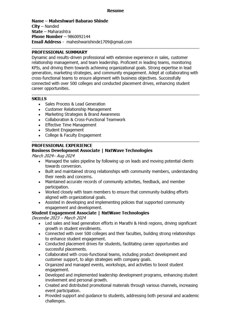 Maheshwari Proper Resume | PDF | Leadership | Marketing Strategy