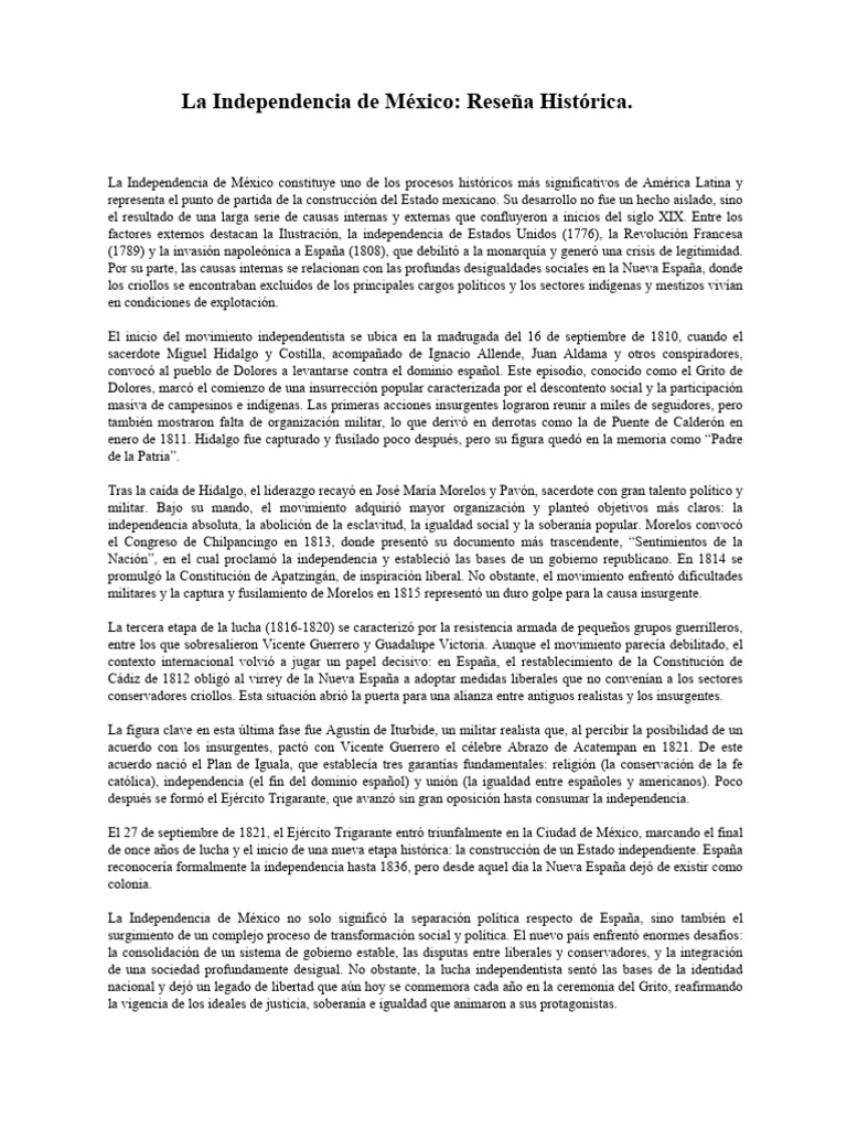 Historia de la Independencia de México | PDF | México