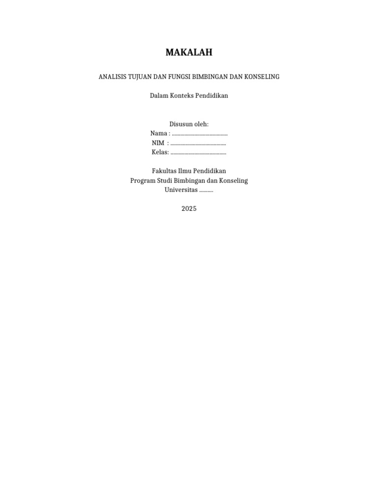 Analisis Tujuan Fungsi BK | PDF