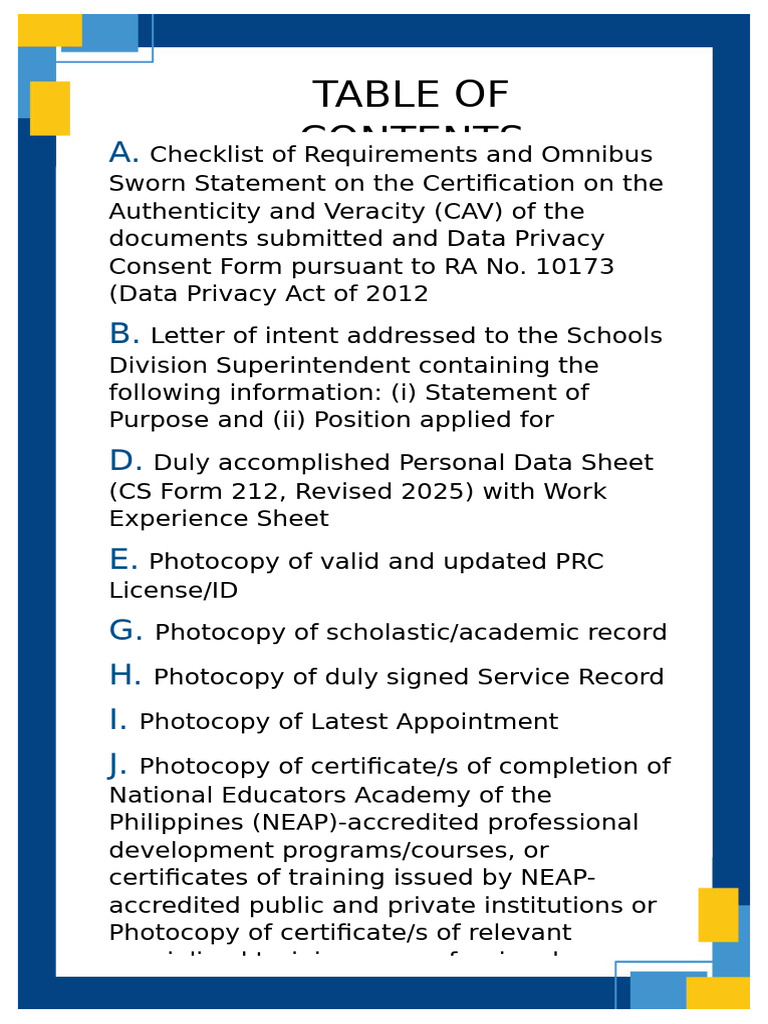 Teacher Application Document Checklist | PDF