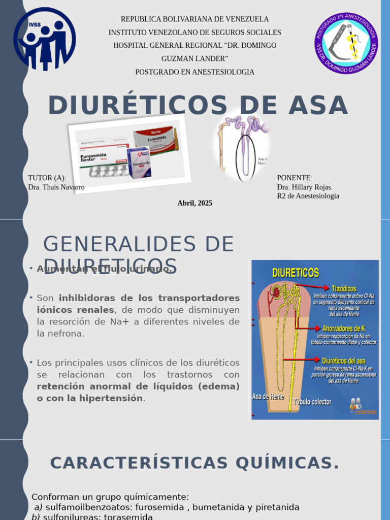 Diuréticos de Asa: Usos y Mecanismos | PDF | Drogas | Especialidades ...
