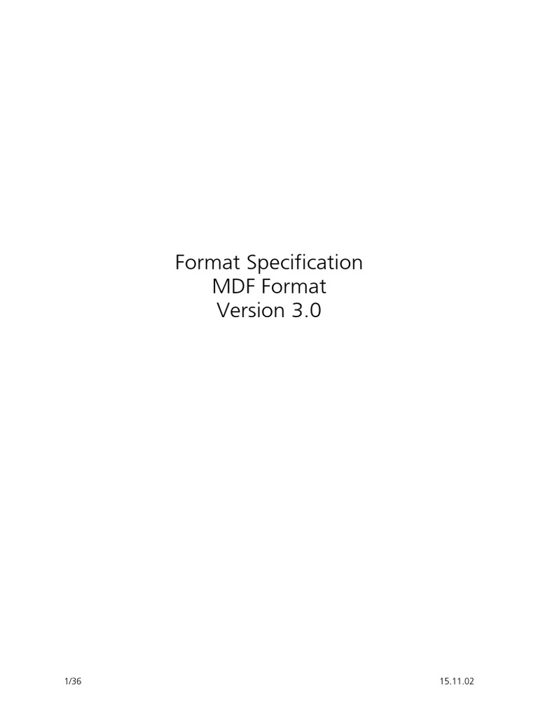 MDF Format Specification Version 3.0 | PDF | Integer (Computer Science ...
