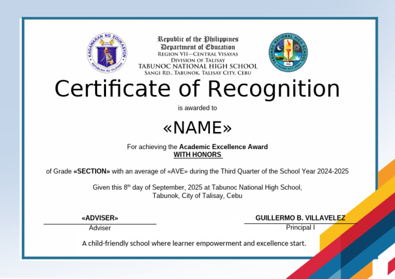 Third Quarter Academic Excellence Award | PDF