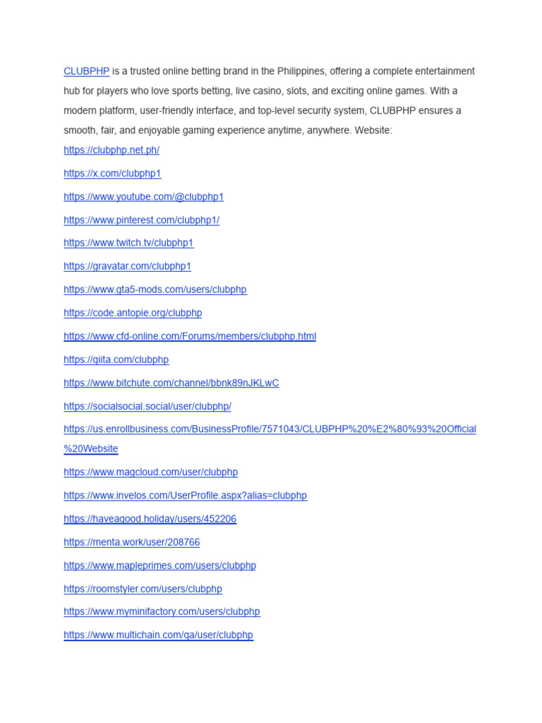 CLUBPHP - Official Website | PDF | Gambling Games | Electronic Games