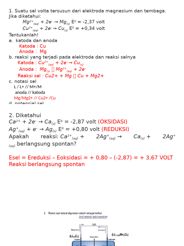 Sel Volta: Reaksi dan Notasi Elektrode | PDF