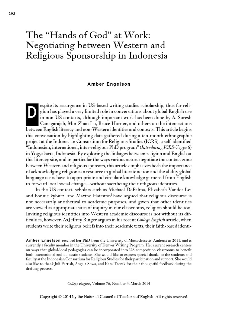 The Hands of God at Work Ne | PDF | Ethnography | Literacy