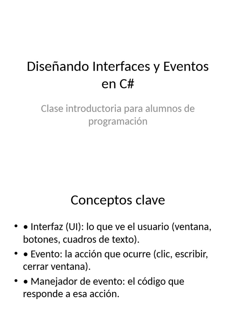 Clase Interfaces Eventos CSharp | PDF