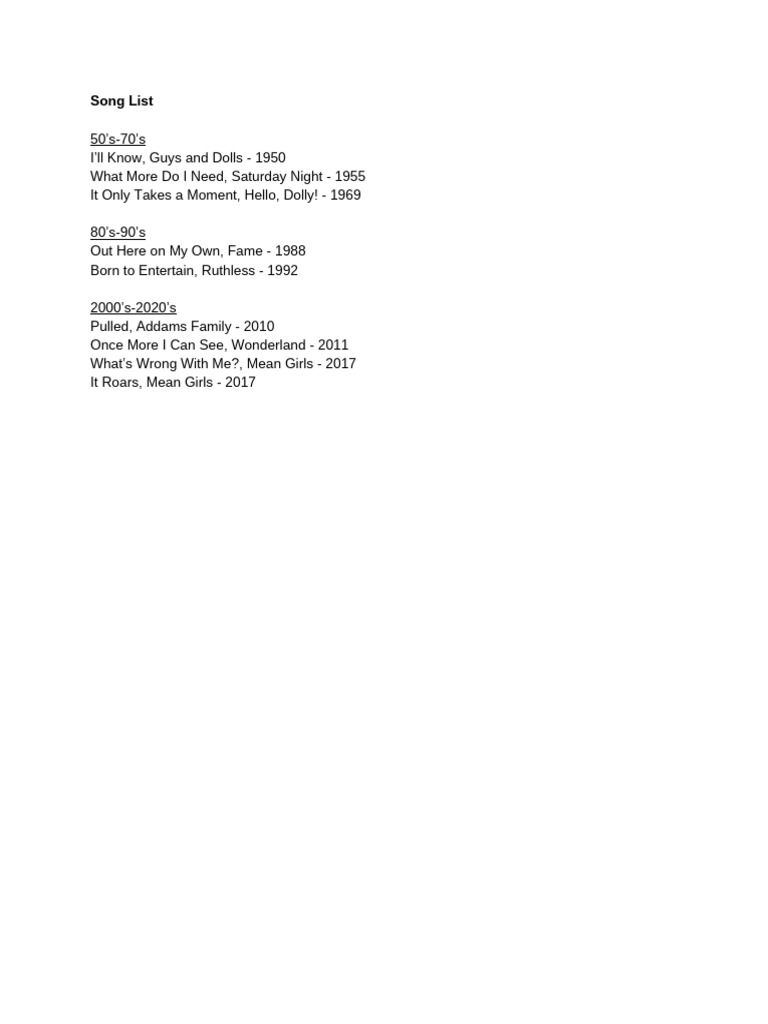Song List | PDF