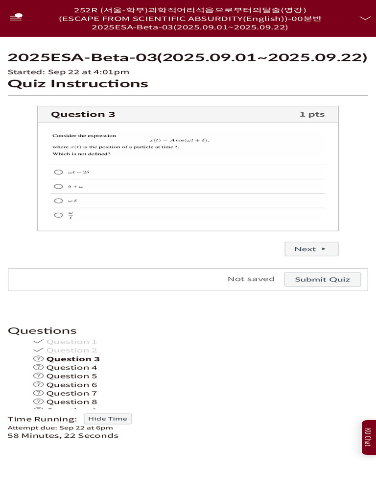 Quiz 2025ESA-Beta-03 (2025.09.01 2025.09.22) 3 | PDF