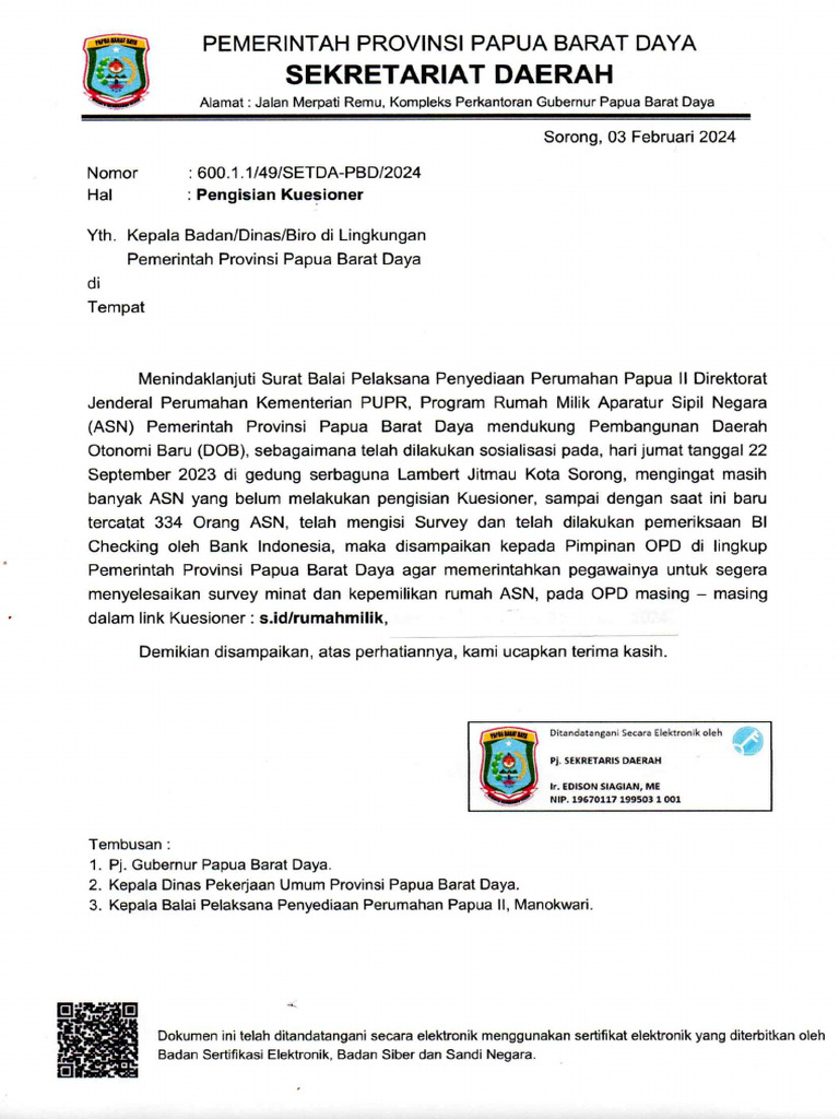 Pengisian Kuisioner Rumah ASN | PDF