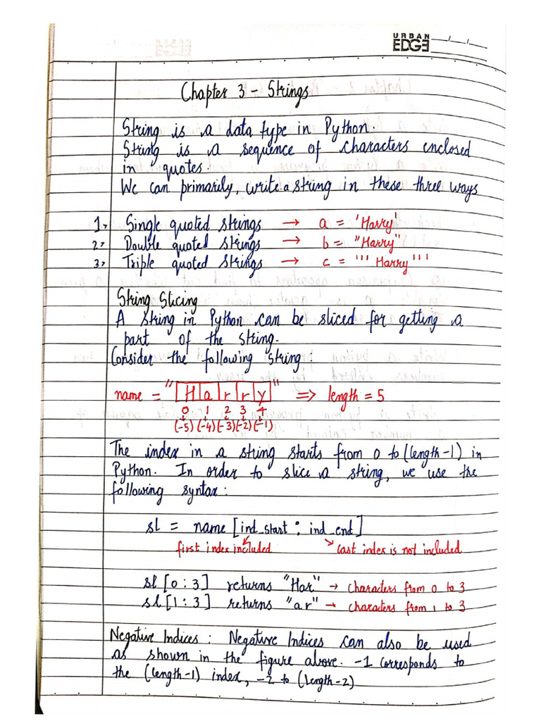 Python Ch-3 To Ch-7 Notes | PDF