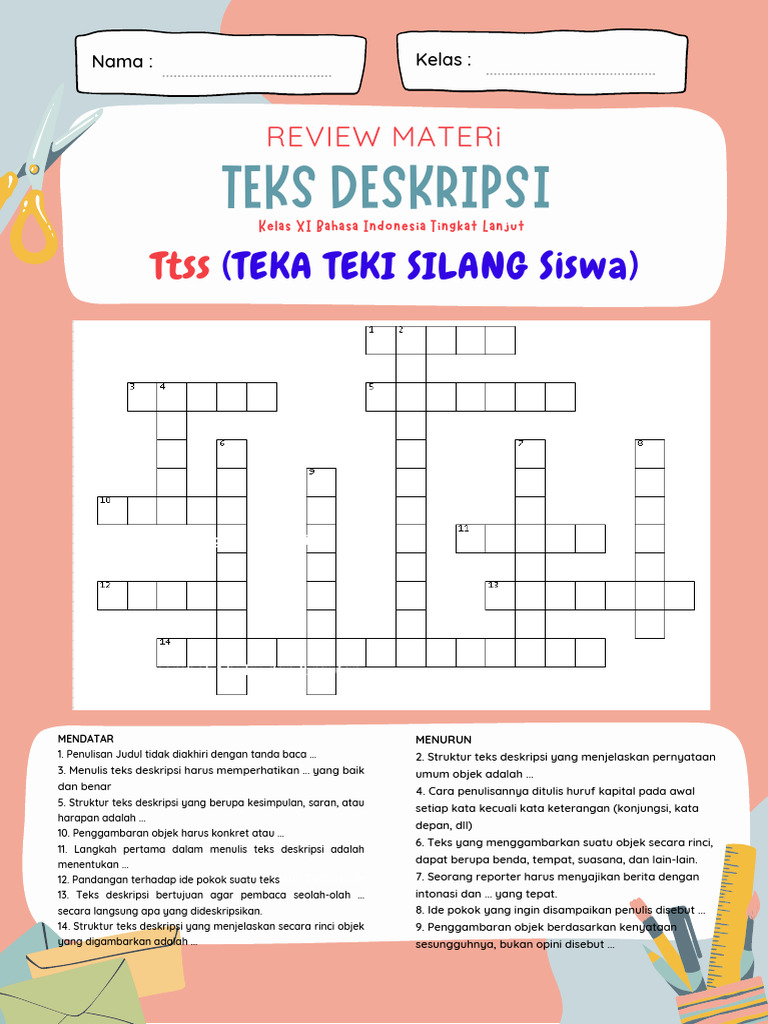 Teka-teki Silang-Teks Deskripsi (1) | PDF