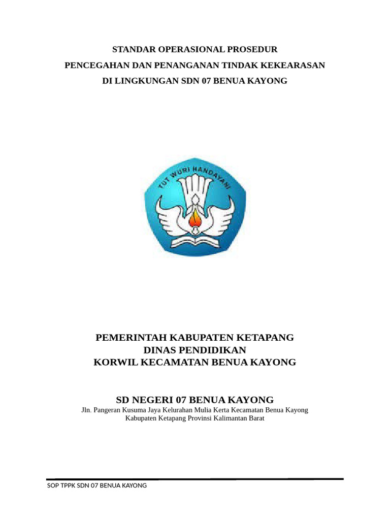Sop Tppk Sdn 07 Benua Kayong | PDF