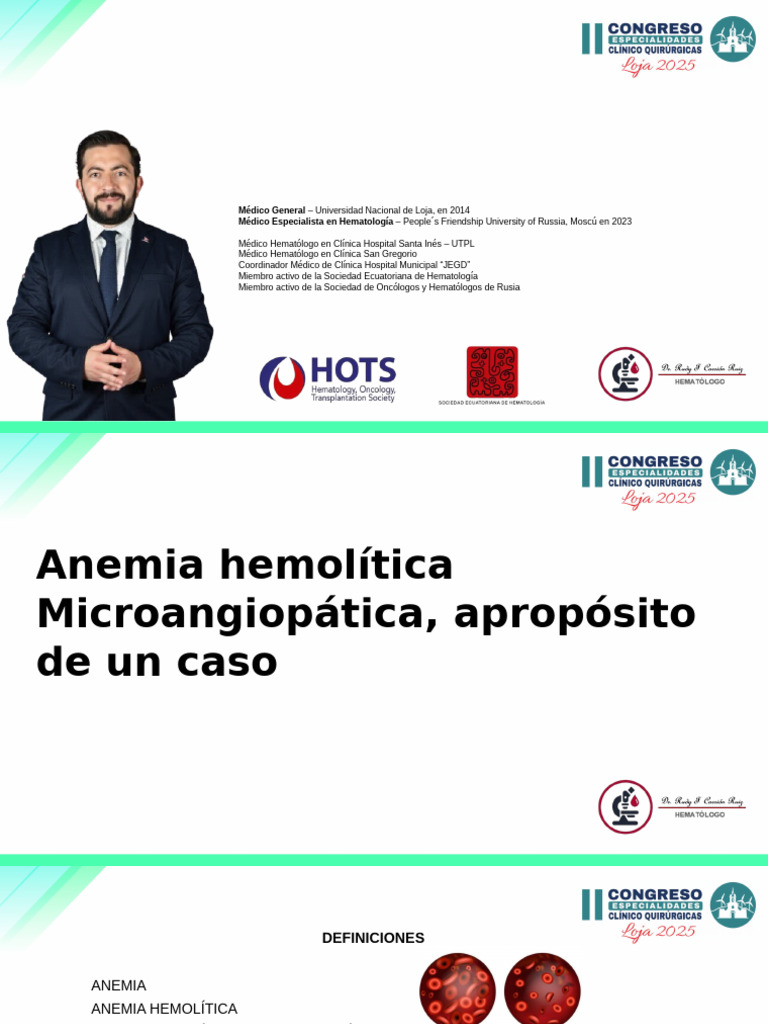 Anemia Hemolítica Microangiopática - Ponencias | PDF | Plaqueta | Anemia