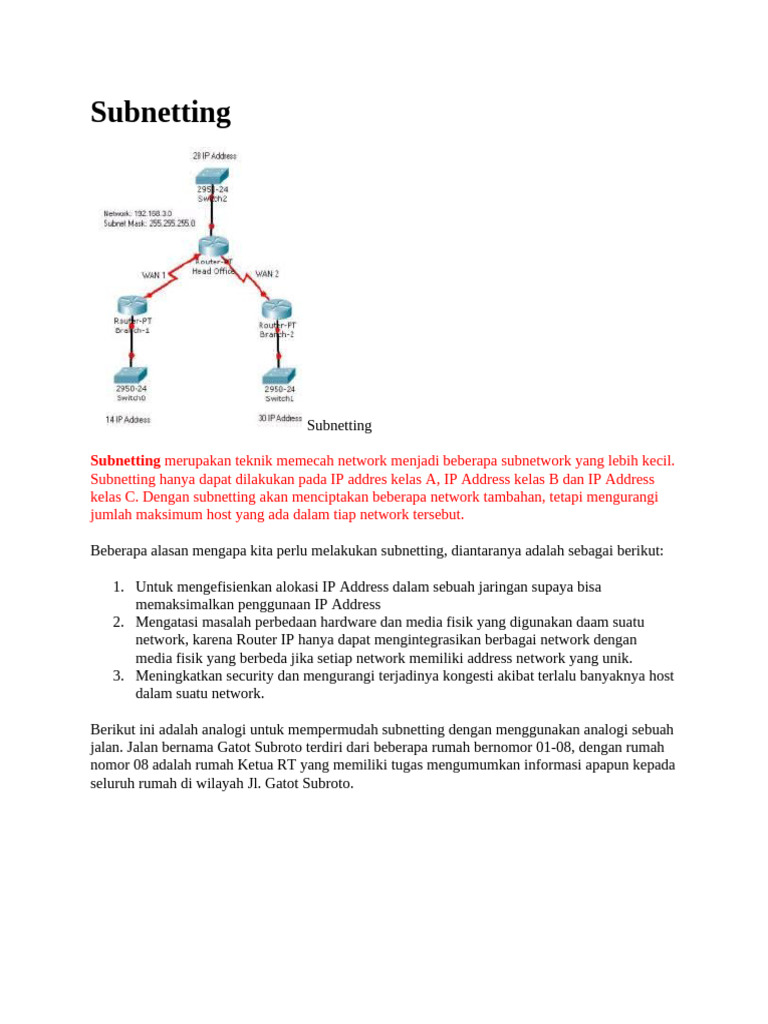 Panduan Lengkap Subnetting Jaringan | PDF