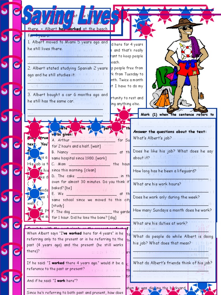 Present Perfect Reading Exercises ESL Present Perfect Reading Exercises ESL