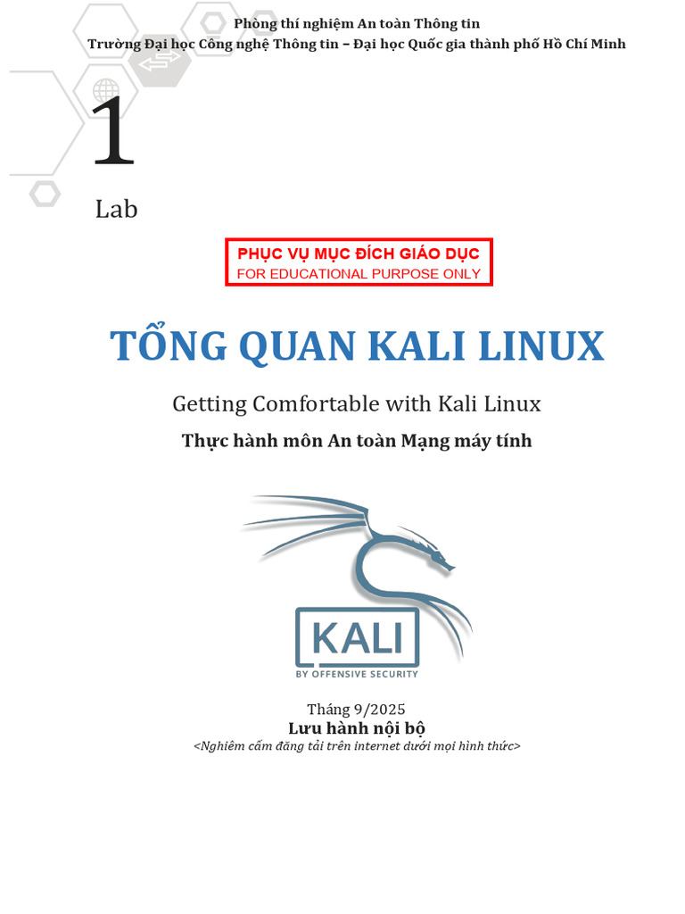 Lab 1 - Getting Comfortable With Kali Linux v2025 | PDF