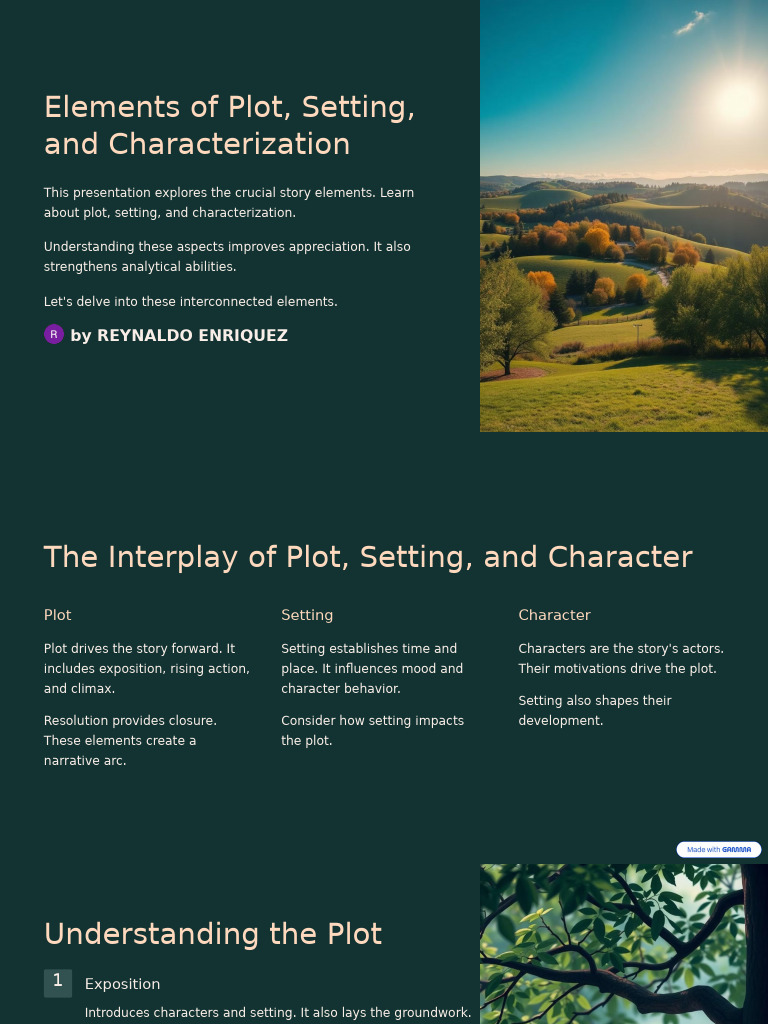 Elements of Plot Setting and Characterization | PDF | Plot (Narrative) | Narrative