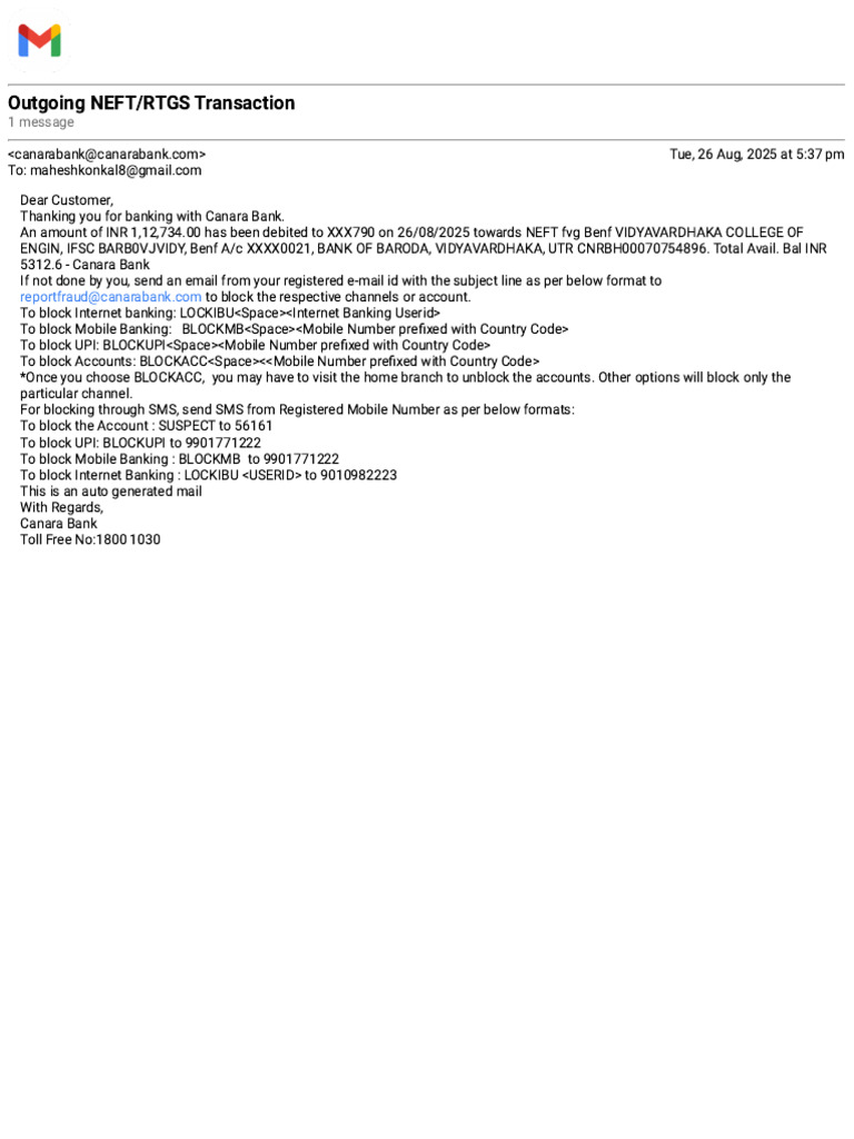 Gmail - Outgoing NEFT_RTGS Transaction | PDF