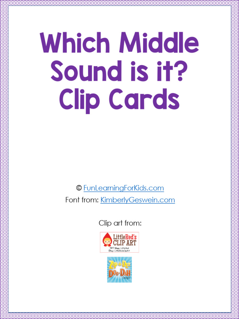 CVC Middle Sound Clip Cards | PDF | Computing