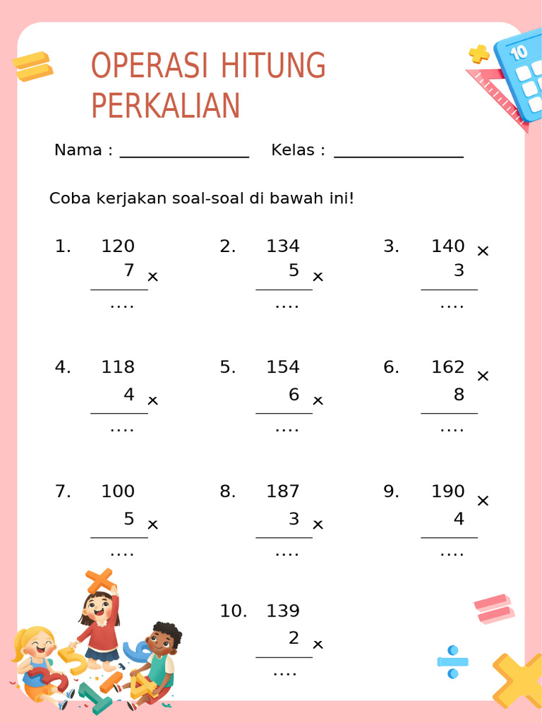 Soal Perkalian untuk Siswa Kelas Dasar | PDF