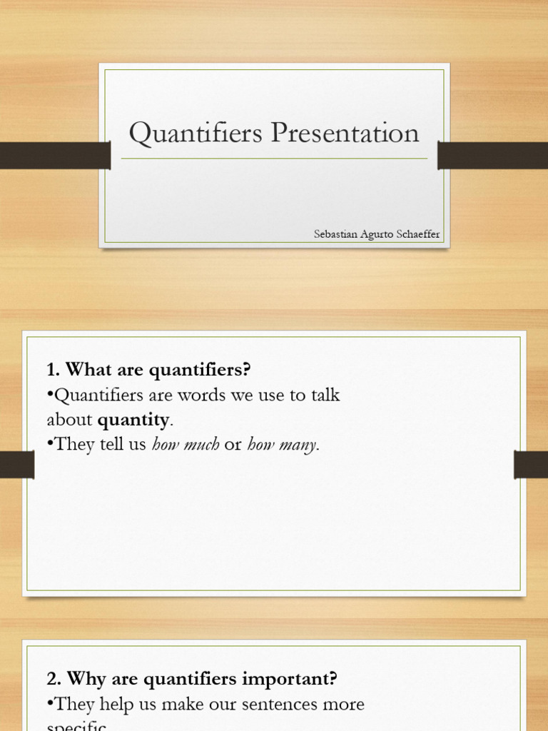 Quantifiers Presentation | PDF