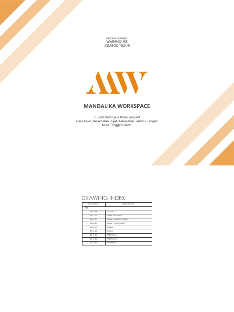 Warehouse Design Drawing Index | PDF