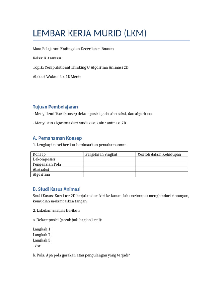 LKM Koding: Algoritma Animasi 2D | PDF