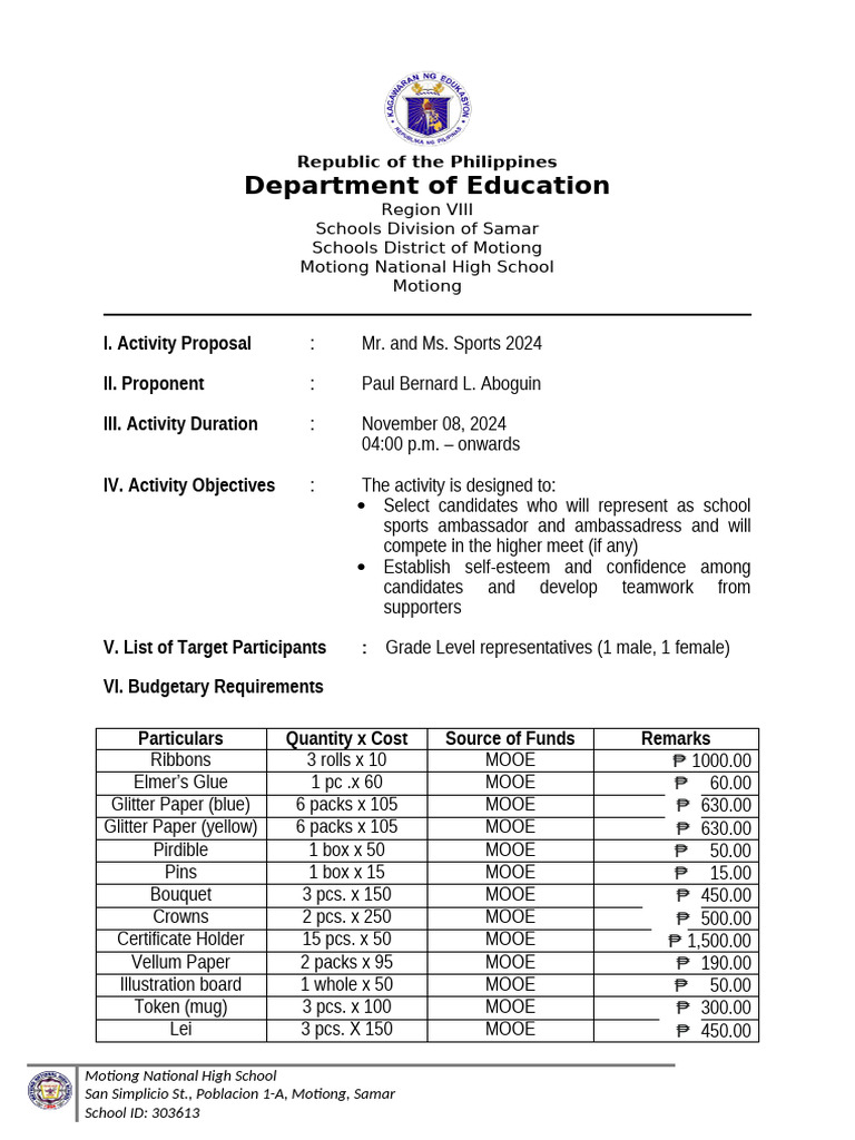 Action Plan Intrams search | PDF
