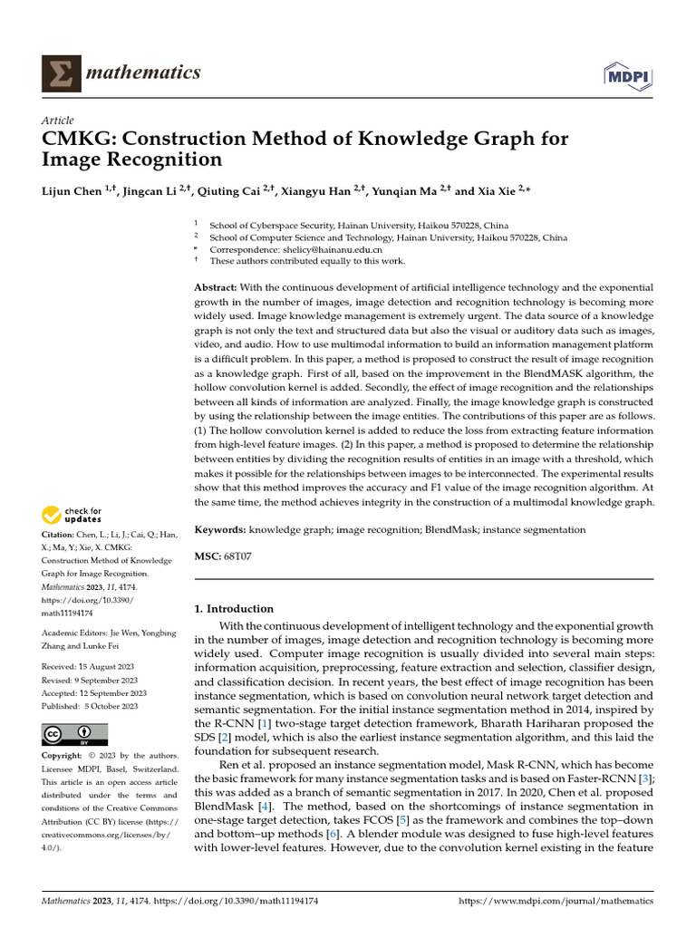 CMKG Construction Method of Knowledge Graph for Image Recognition | PDF ...