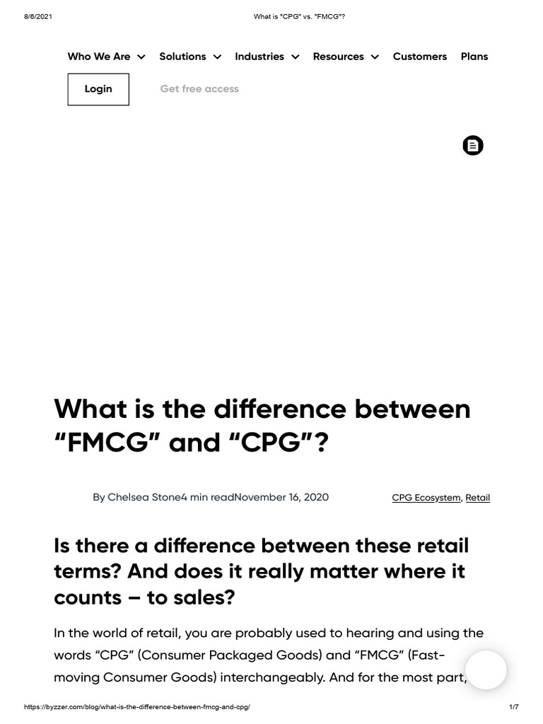 What Is - CPG - vs. - FMCG | PDF | Retail | Marketing