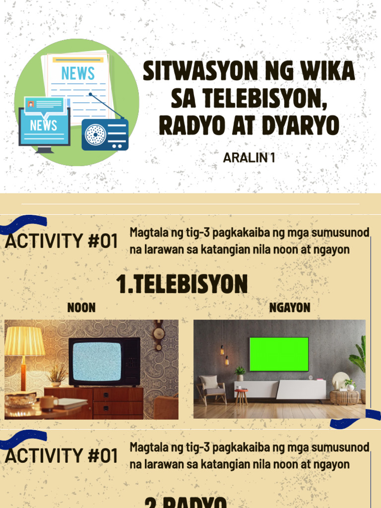 New Aralin 1 Gamit NG Wika Sa Radyo TV Dyaryo | PDF