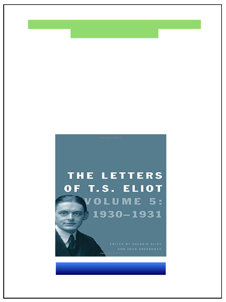 9222the Letters of T S Eliot Volume 5 1930 1931 T. S. Eliot Ready To ...