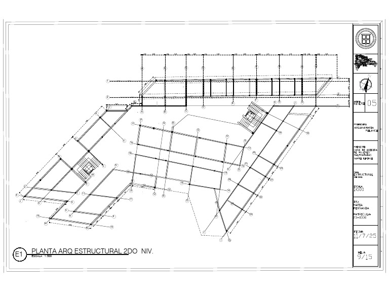 Planta Arquitectónica Estructural 2do Nivel | PDF