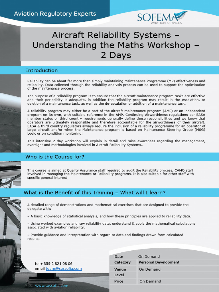 Aircraft Reliability Systems Understanding The Maths Workshop 2 Days | PDF | Reliability ...