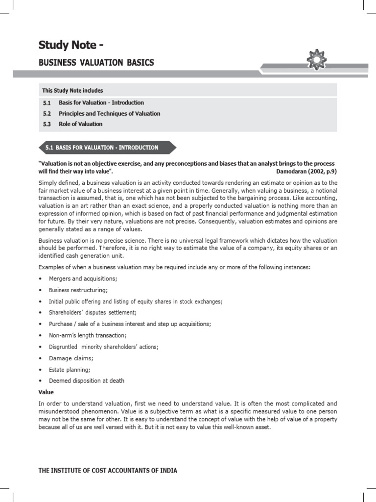 Business Valuation Fundamentals | PDF | Valuation (Finance) | Mergers ...